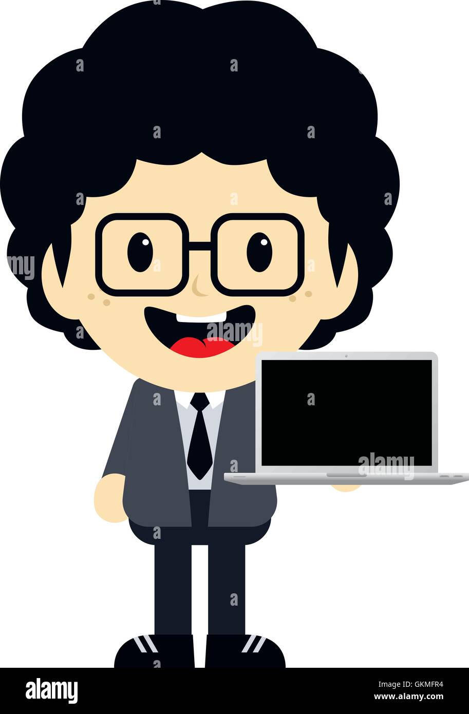 adorable boy with laptop cartoon character Stock Vector Image & Art - Alamy
