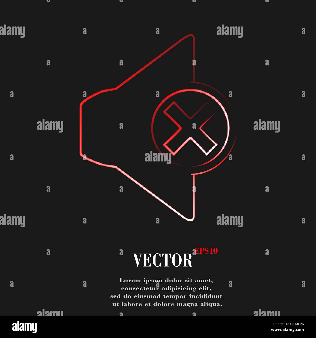 Mute speaker icon symbol Flat modern web design with long shadow and ...