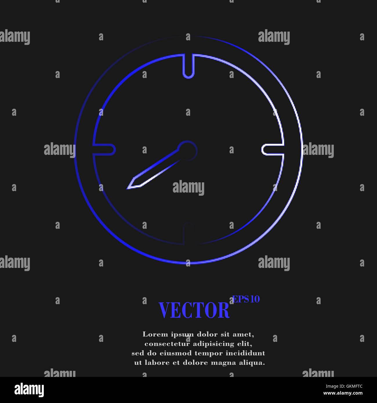 Timer icon symbol Flat modern web design with long shadow and space for ...