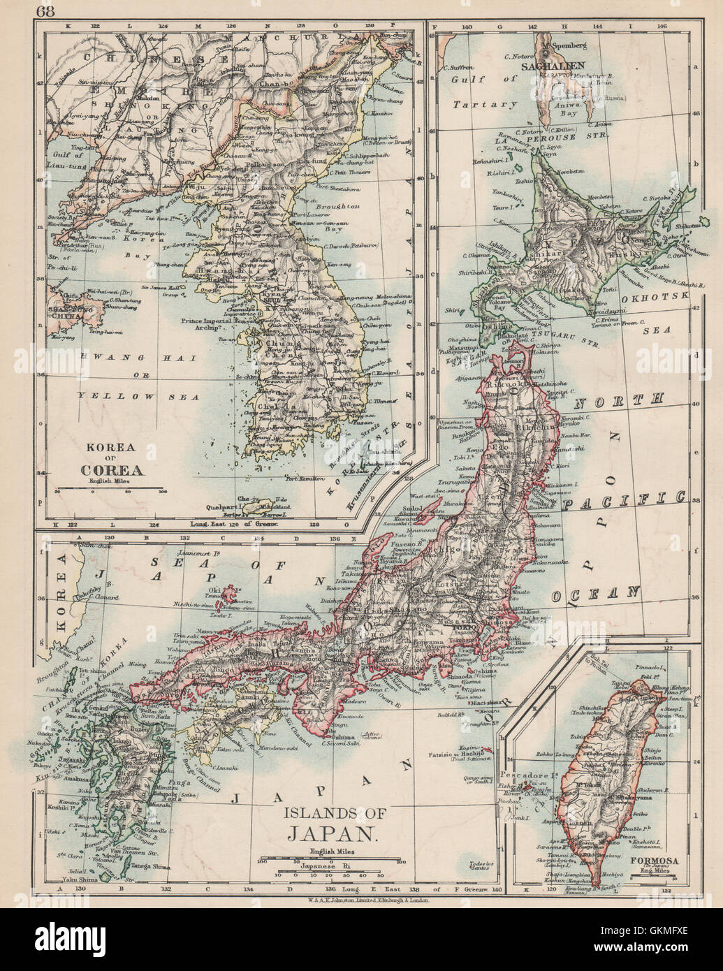 Korea japan map 20th hi-res stock photography and images - Alamy