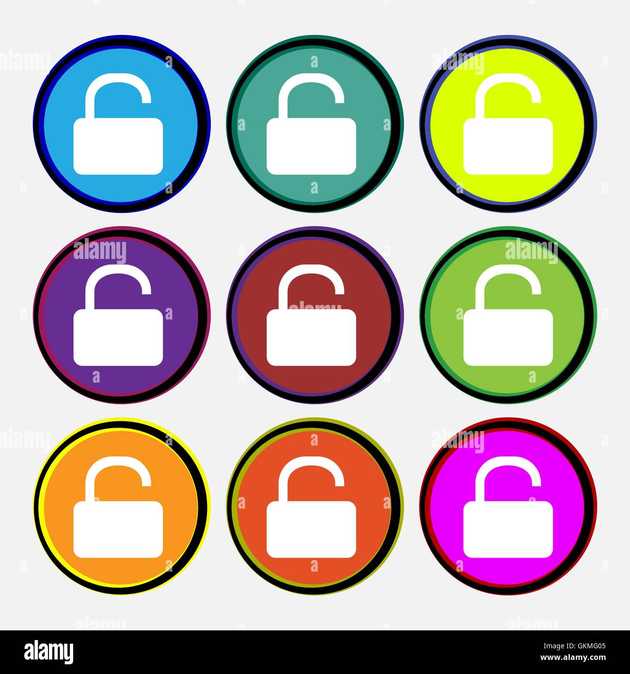 Open padlock Stock Vector Images - Alamy