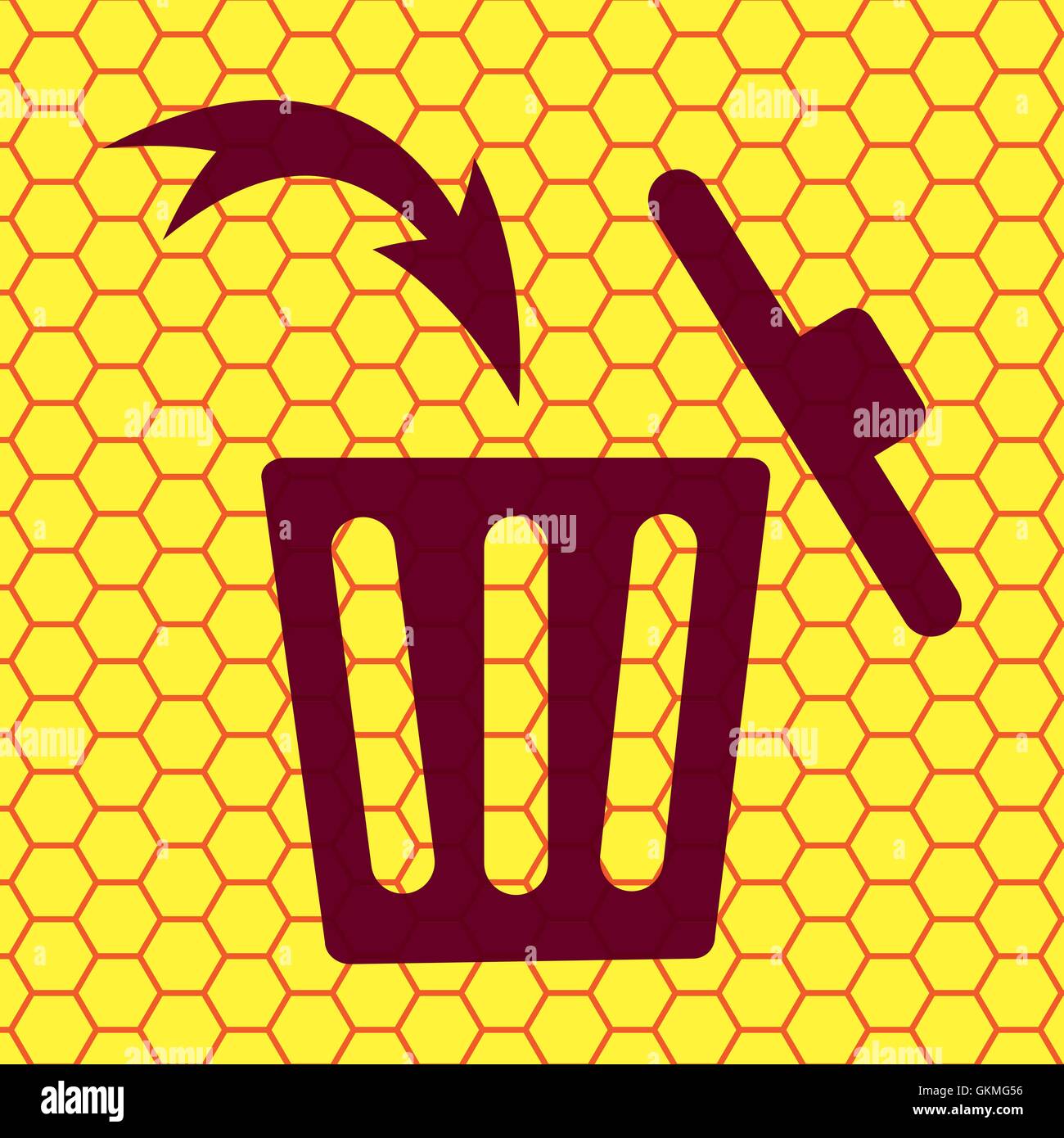 Trash bin. Flat modern web button and space for your text Stock Vector ...