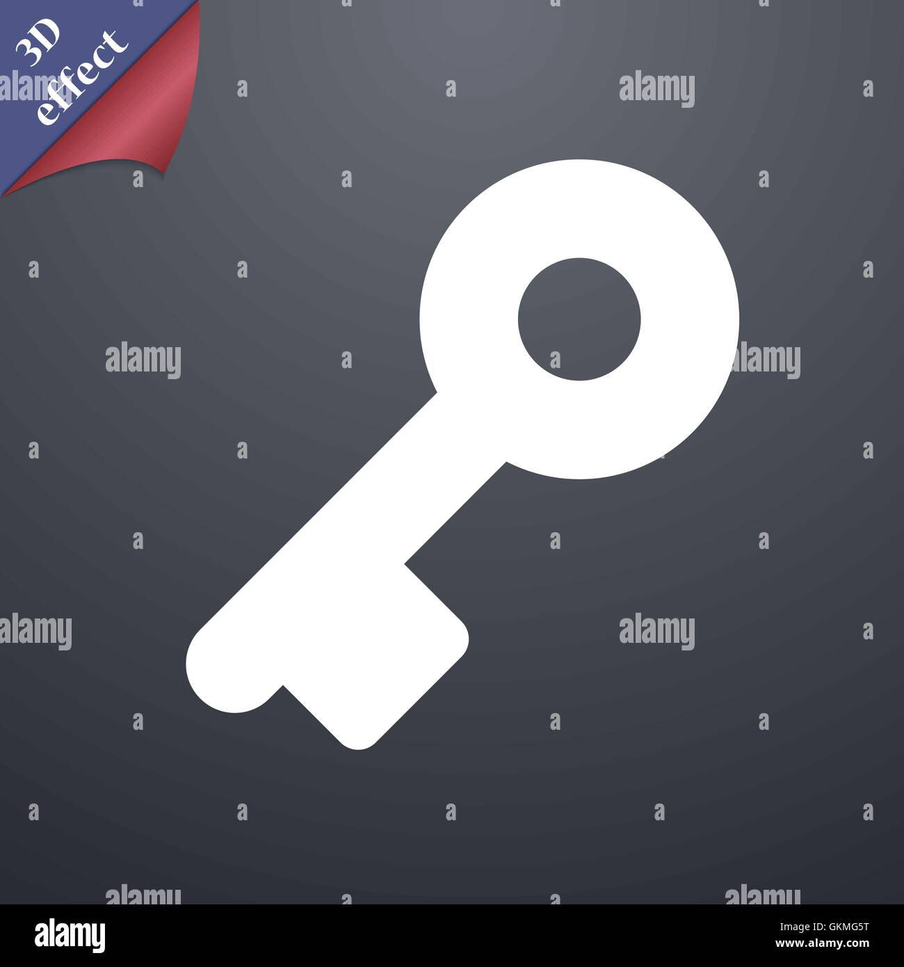 Key icon symbol. 3D style. Trendy, modern design with space for your ...