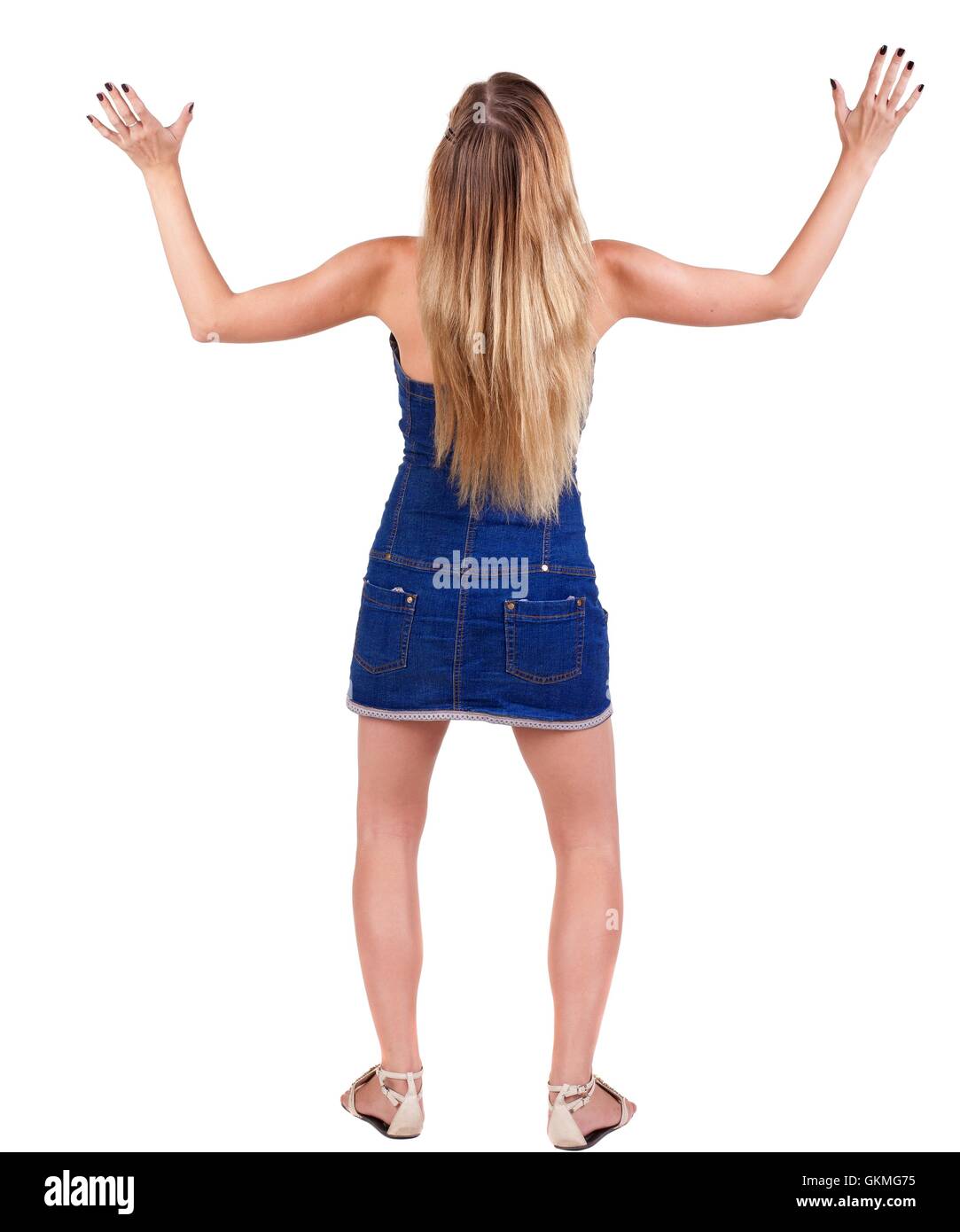 Woman scared back view Cut Out Stock Images & Pictures - Alamy