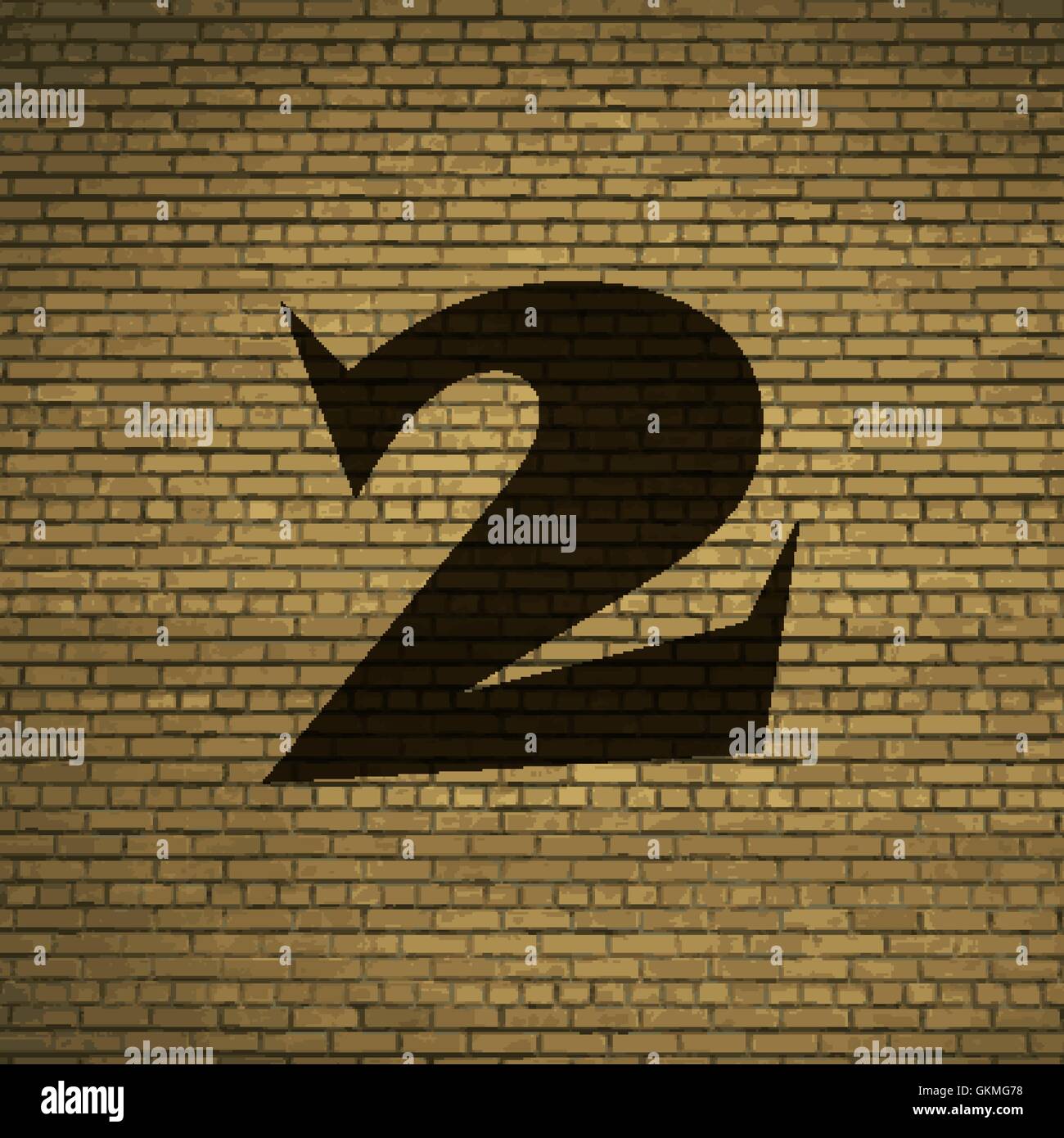 number two icon symbol Flat modern web design with long shadow and ...