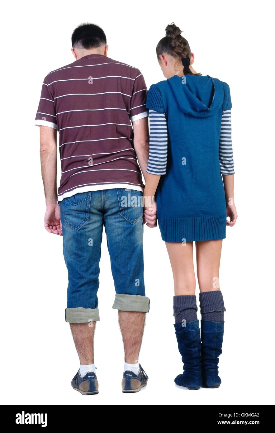 Sad young pair. Rear view Stock Photo - Alamy