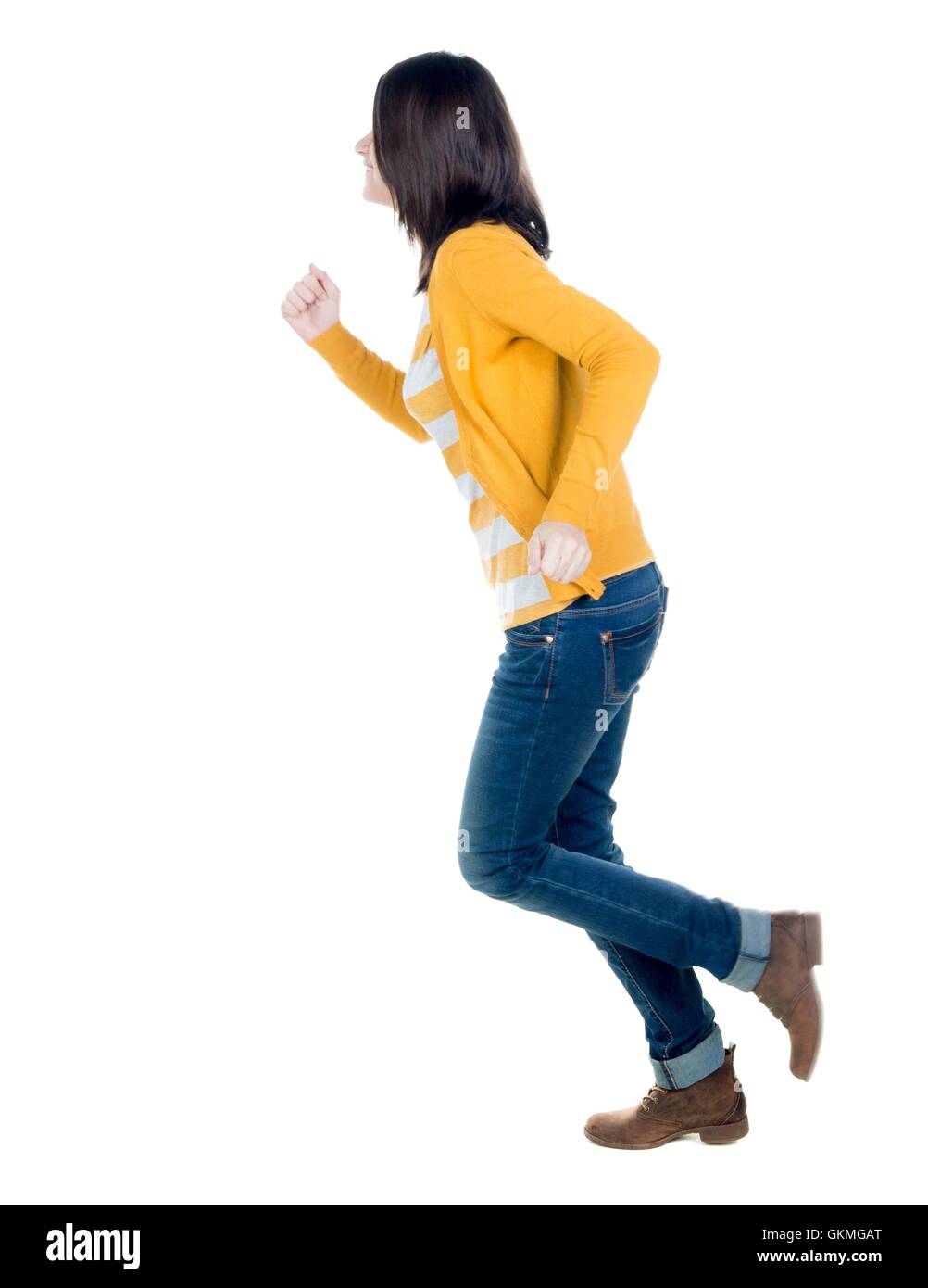 back view of running woman Stock Photo - Alamy