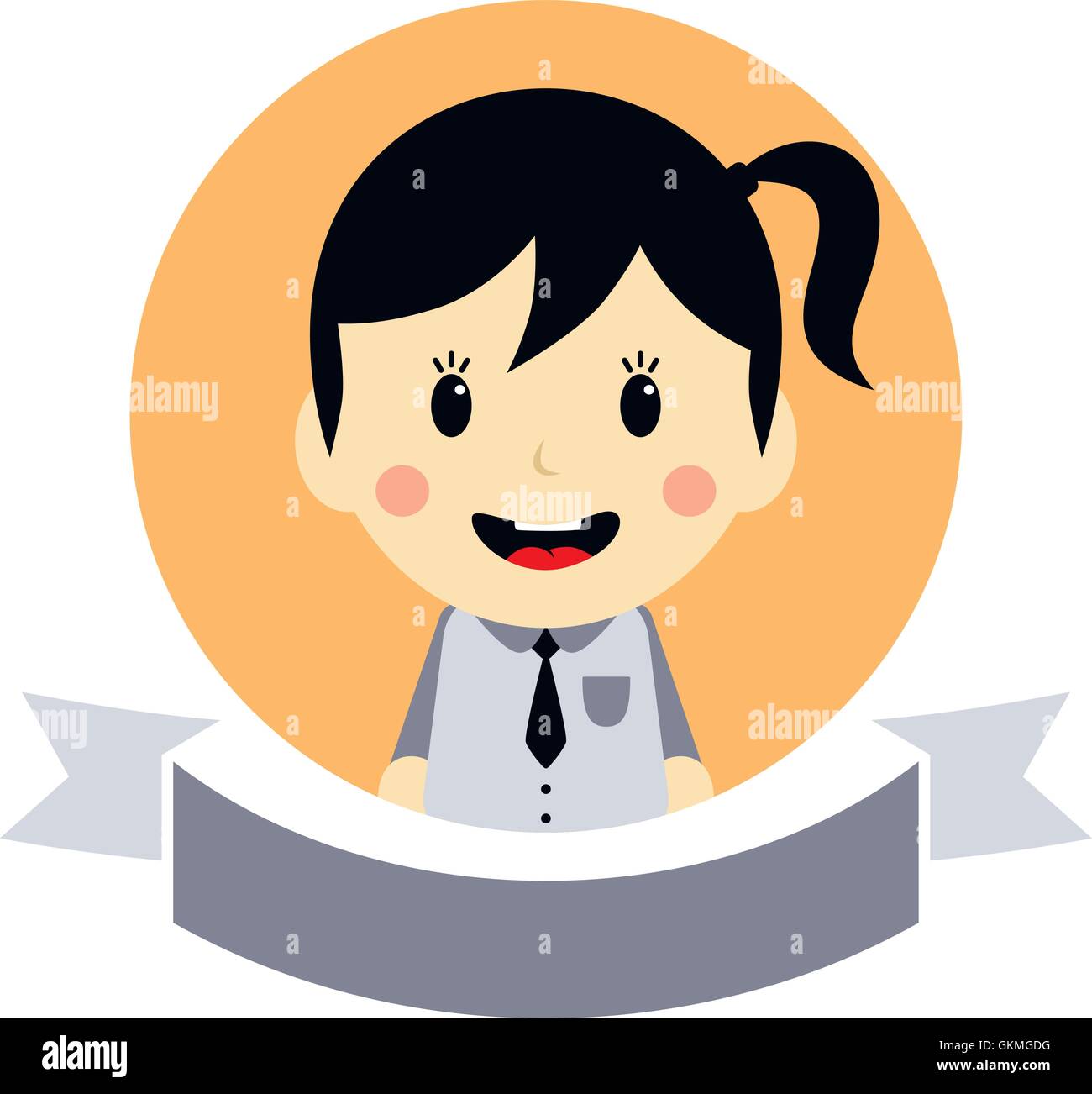 cute girl cartoon character label Stock Vector Image & Art - Alamy