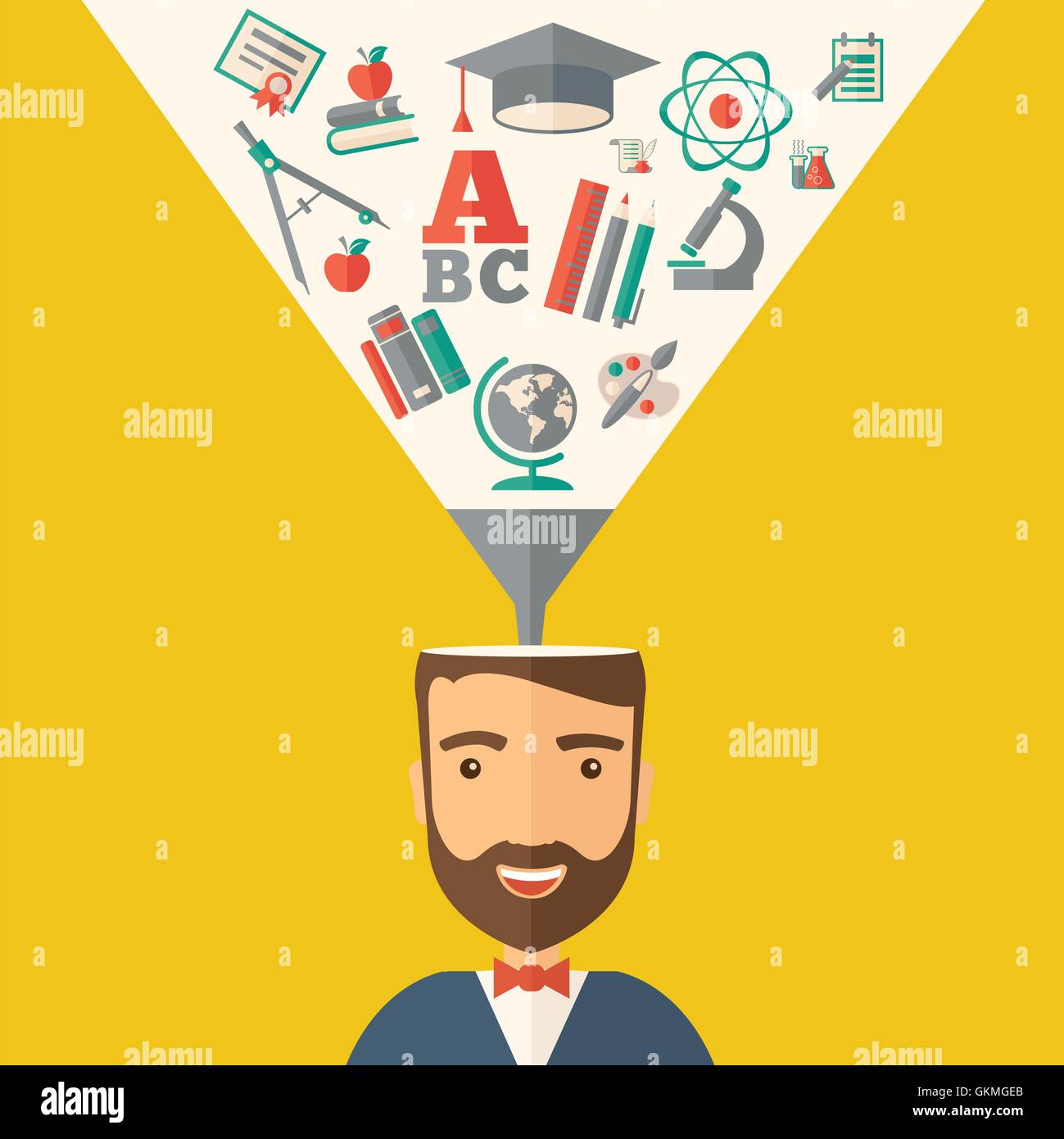 Man with icons. Student ideas Stock Vector Image & Art - Alamy