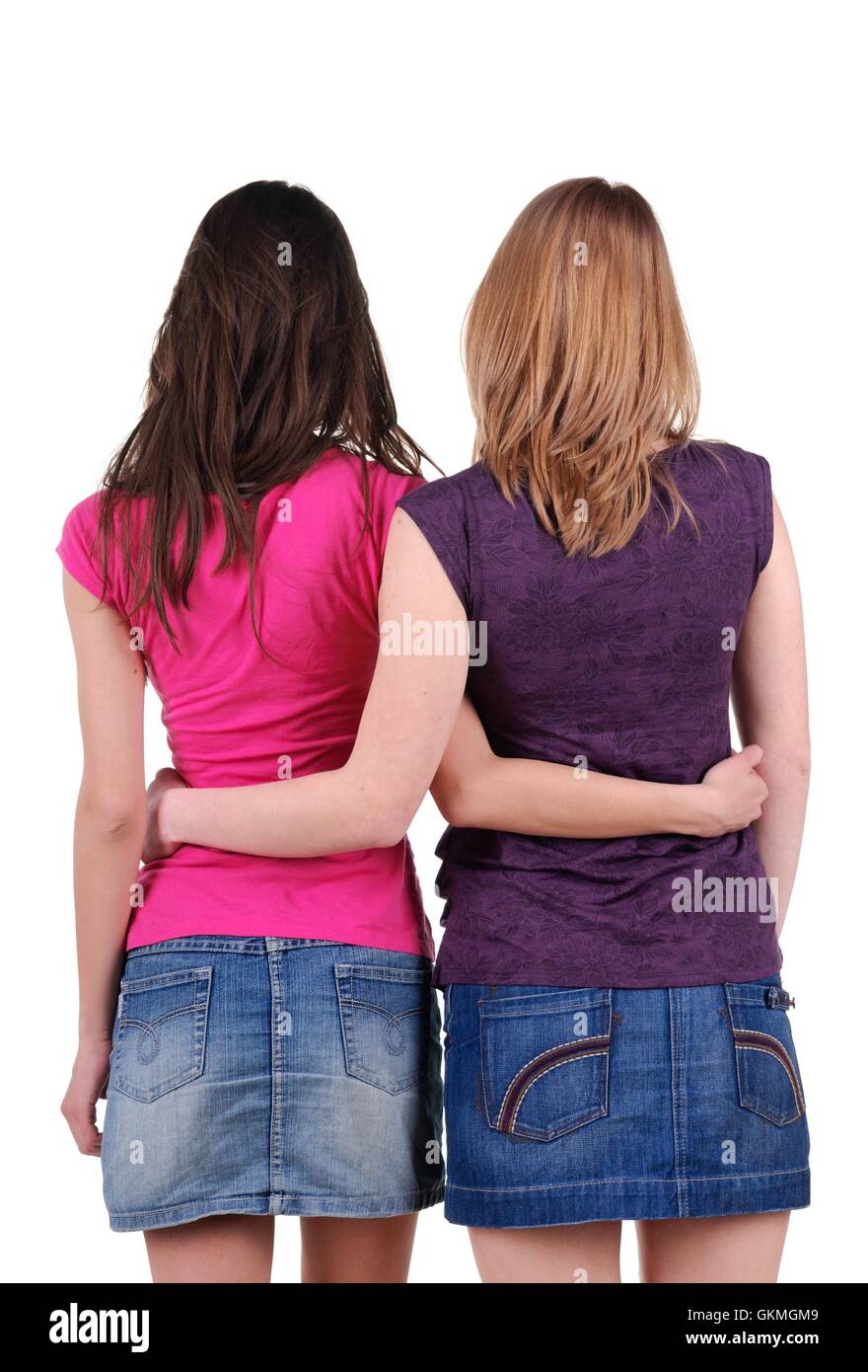 Back view group beautiful women Cut Out Stock Images & Pictures - Alamy