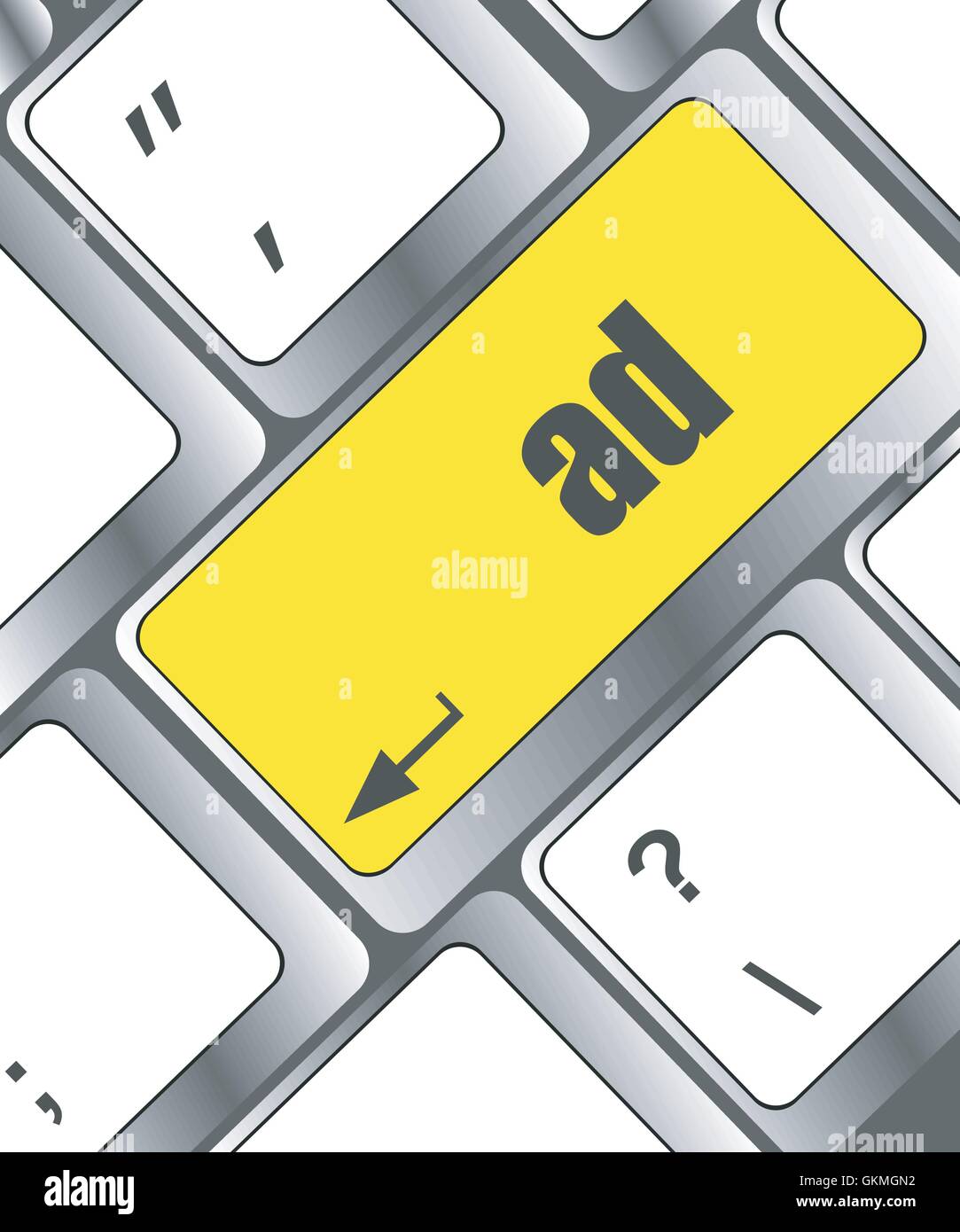 Marketing concept: computer keyboard with word Ad Stock Vector Image ...