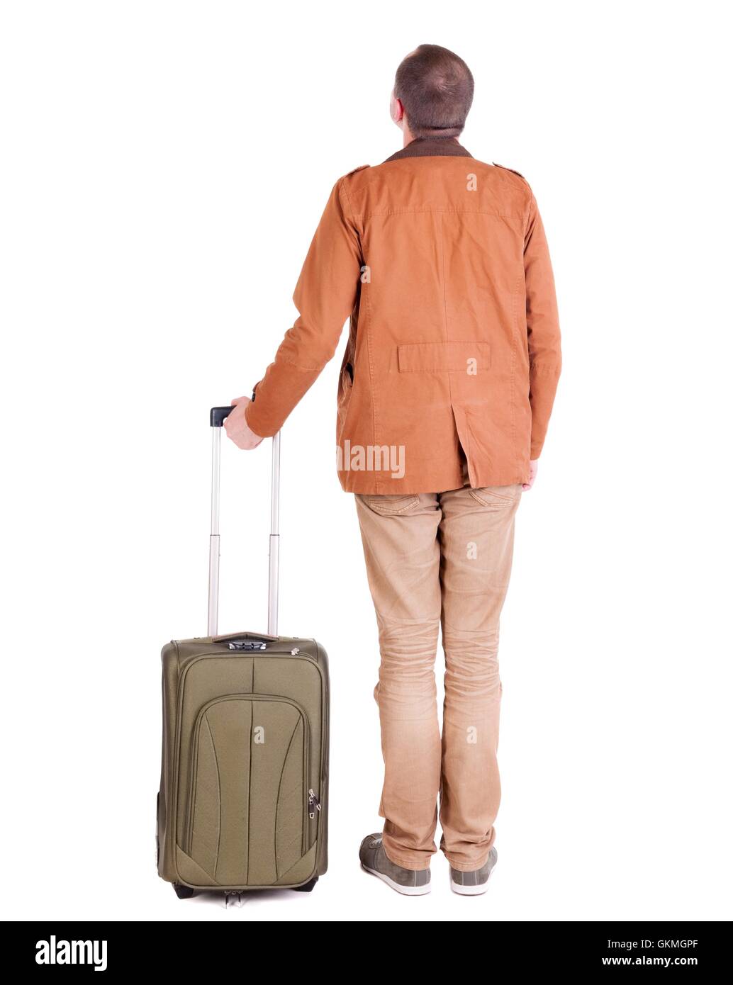 Back view of stylishly dressed man in a brown jackett with suit Stock ...