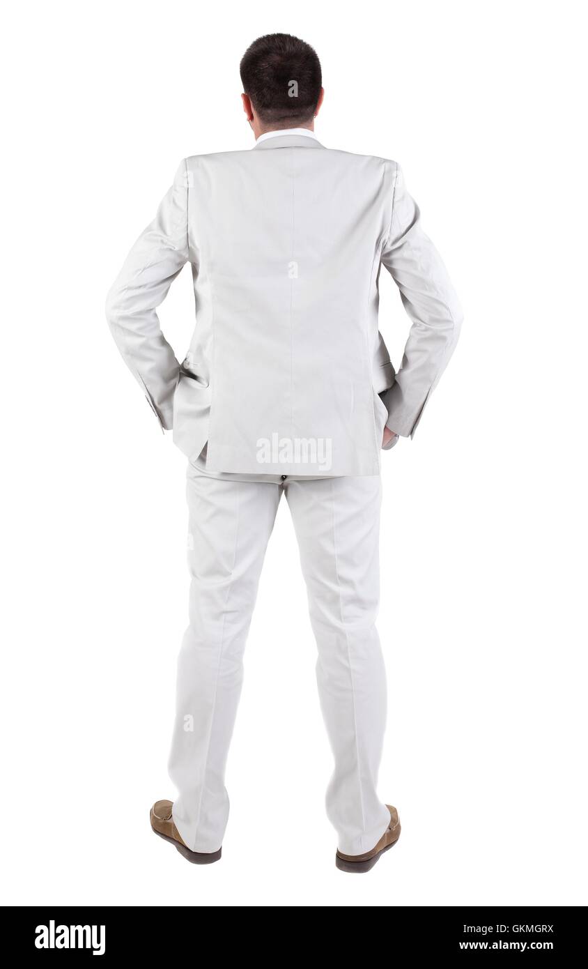 Businessman looks ahead. rear view Stock Photo - Alamy