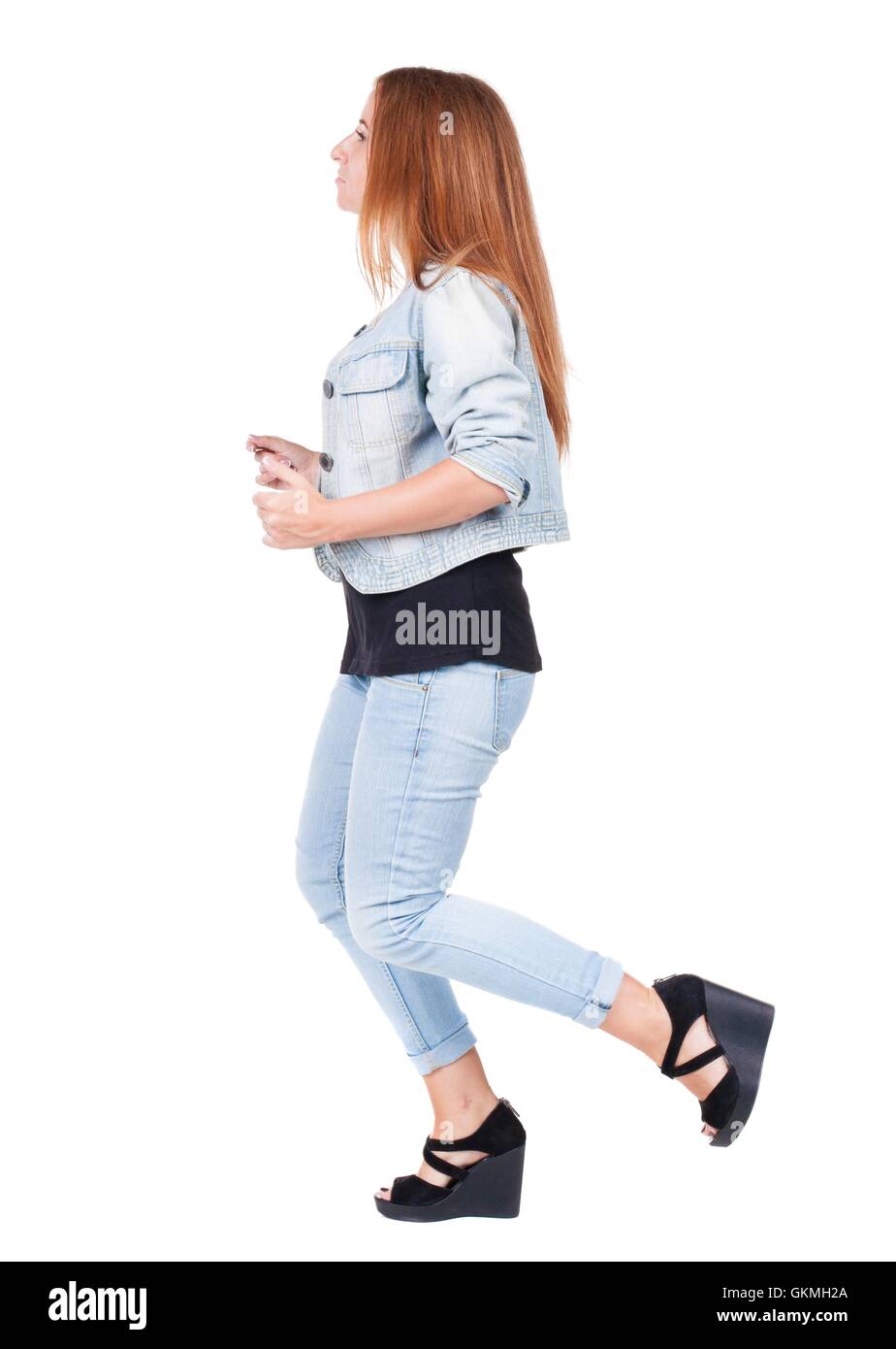 back view of running woman Stock Photo - Alamy