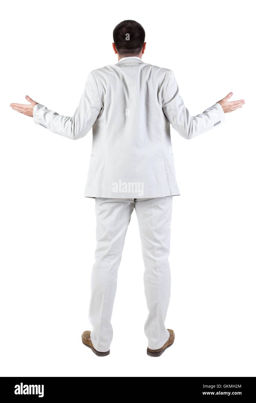 Back view of shocked and scared young business man Stock Photo - Alamy