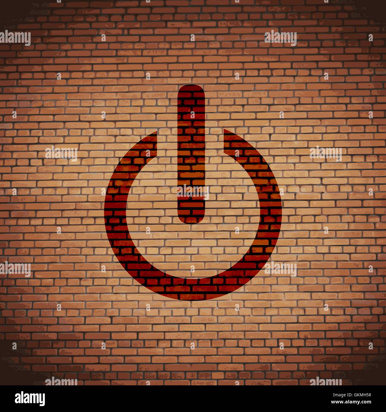 Power icon symbol Flat modern web design with long shadow and space for ...