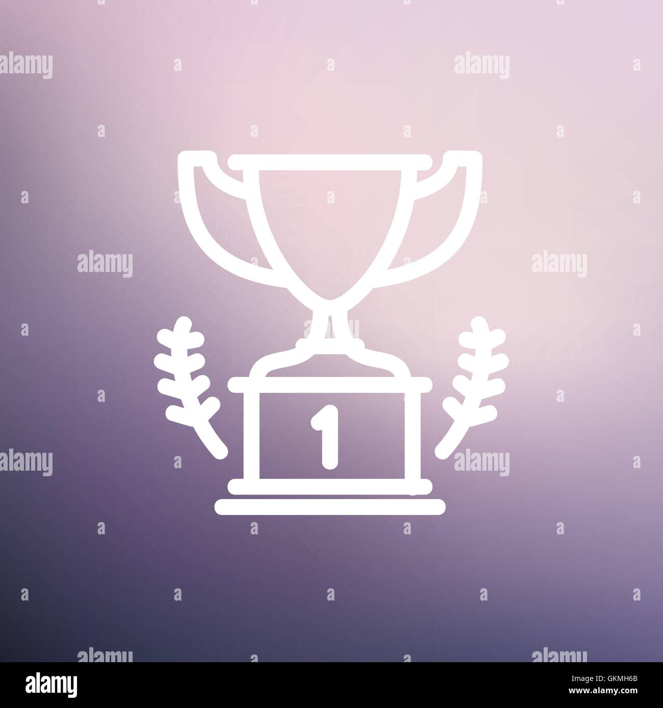 Trophy for first place winner thin line icon Stock Vector Image & Art ...