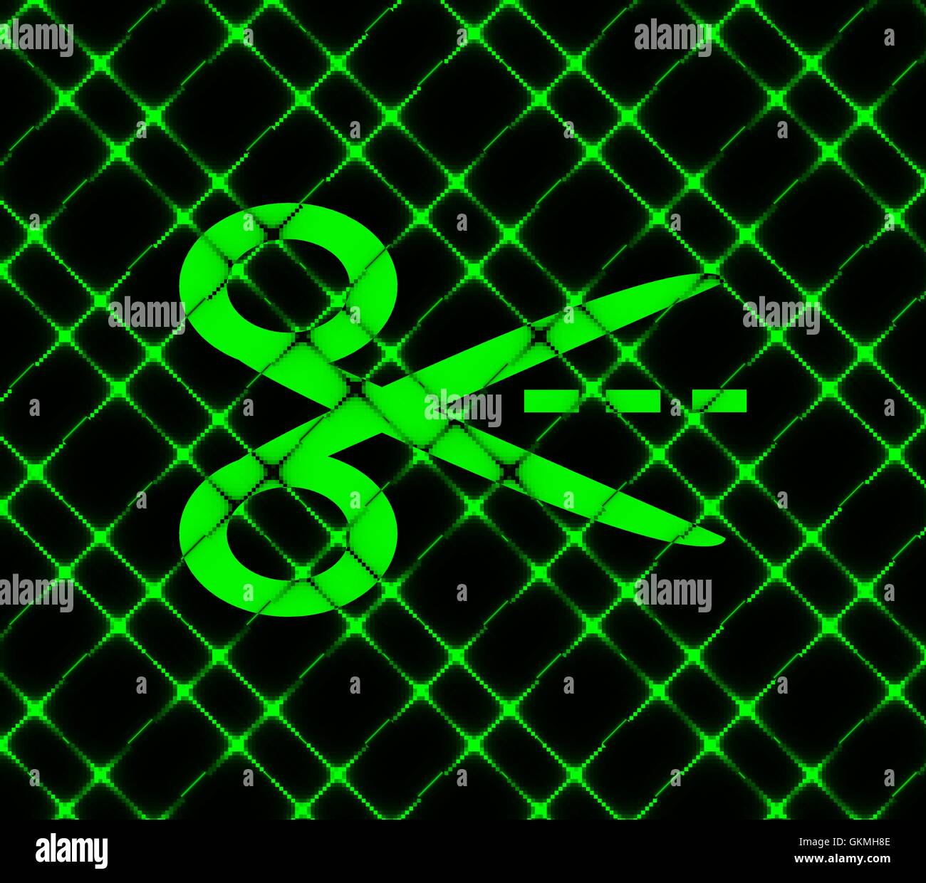 Scissors cut dash dotted line icon symbol Flat modern web design with ...