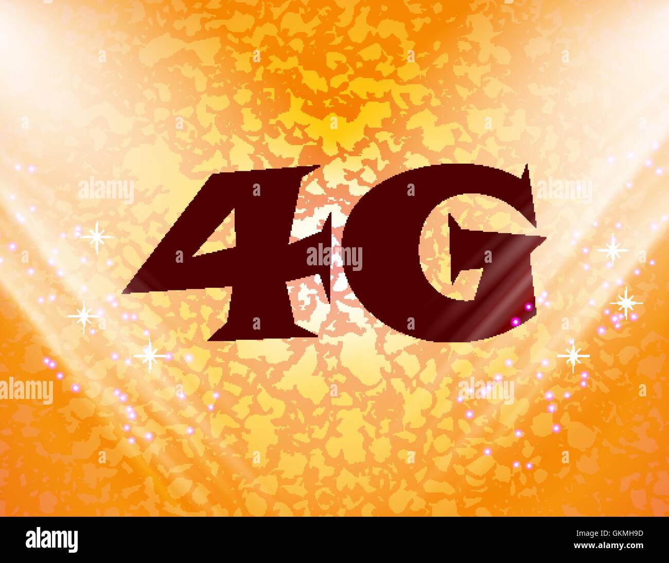 4G icon symbol Flat modern web design with long shadow and space for ...