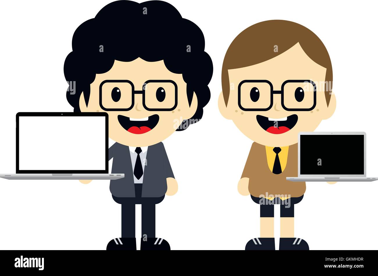 Adorable boy laptop cartoon character hi-res stock photography and ...