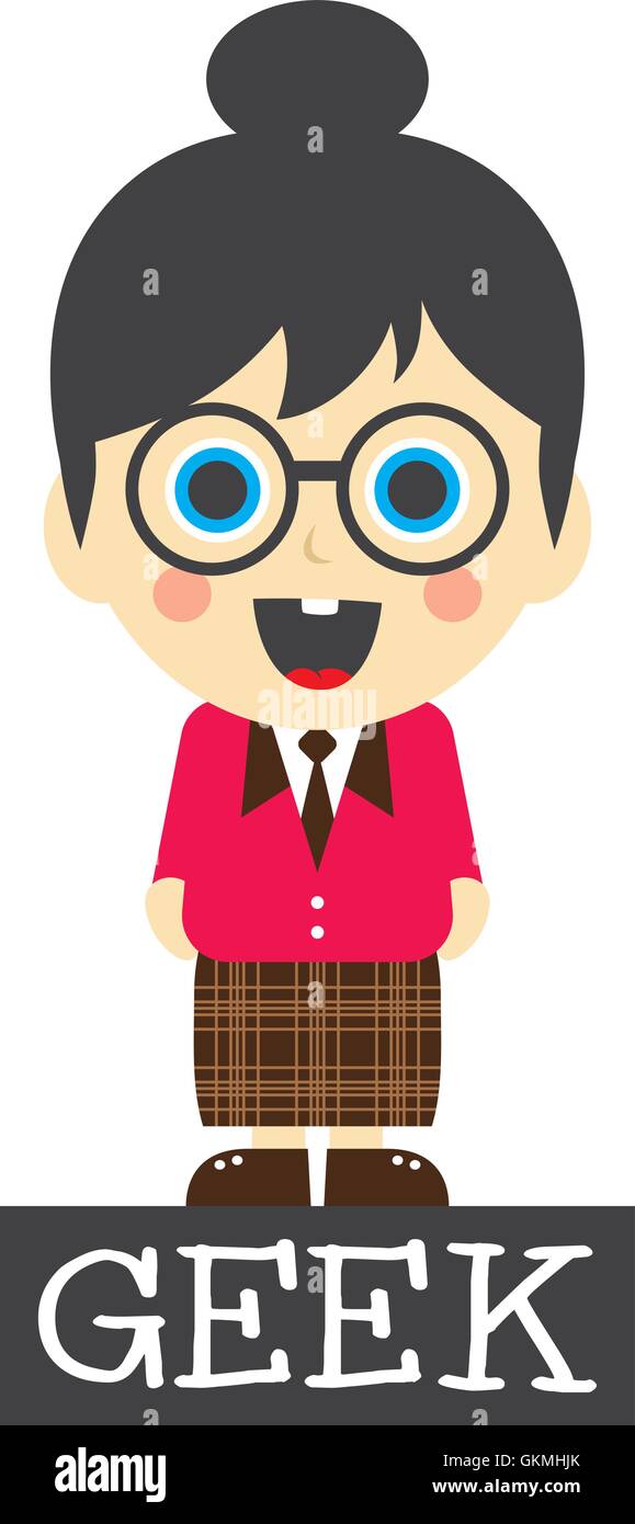 geek girl cartoon Stock Vector Image & Art - Alamy