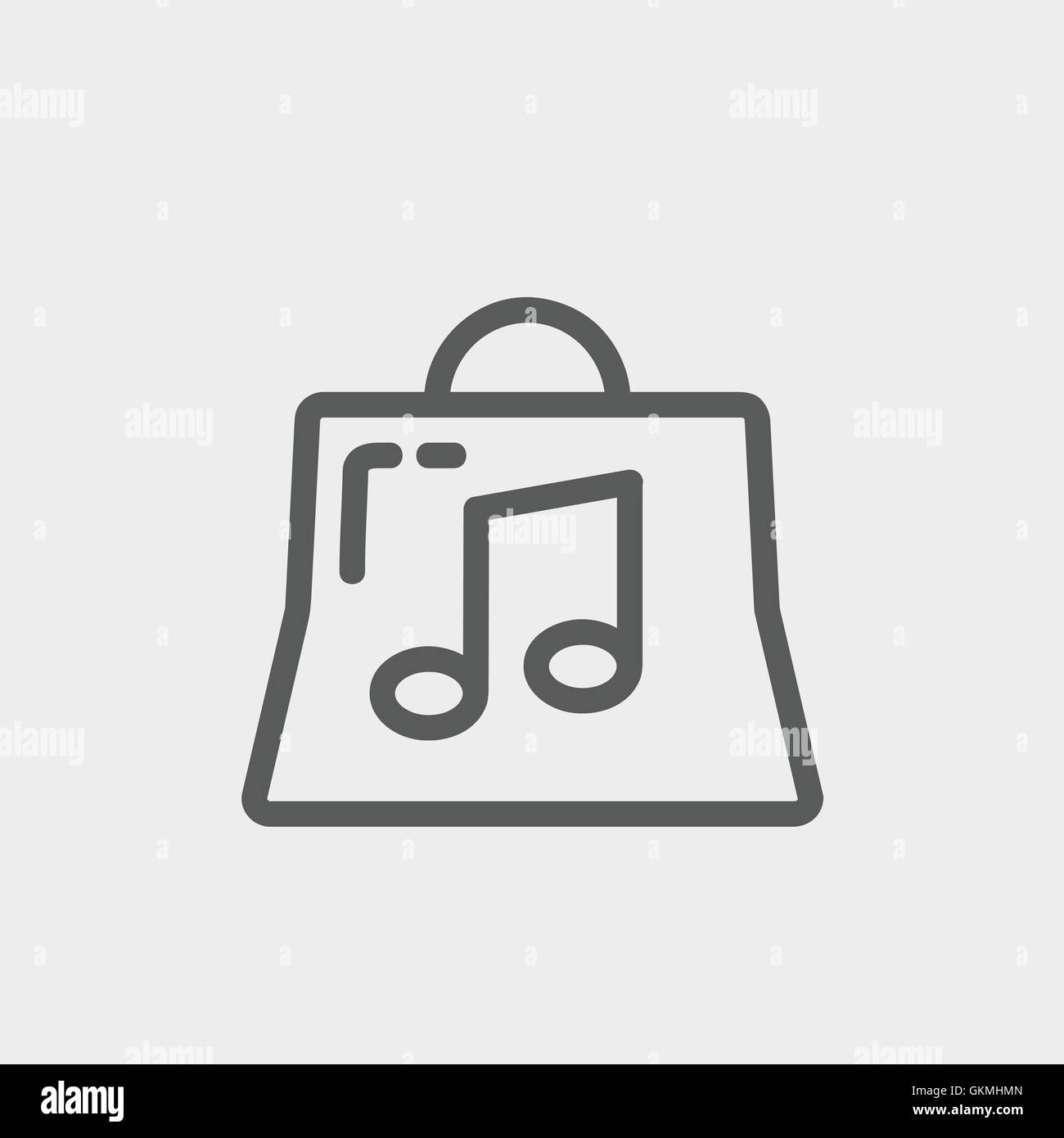 Shopping bag with musical note thin line icon Stock Vector Image & Art ...