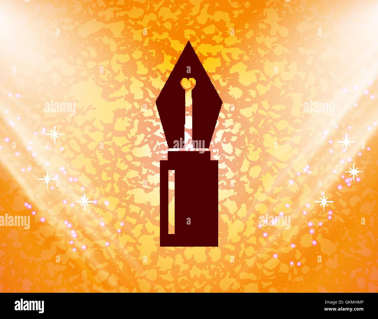 Pen icon symbol Flat modern web design with long shadow and space for ...