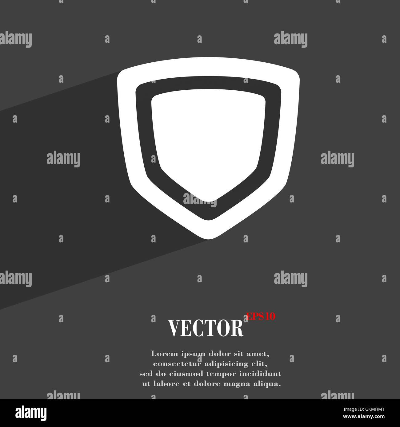 shield icon symbol Flat modern web design with long shadow and space ...