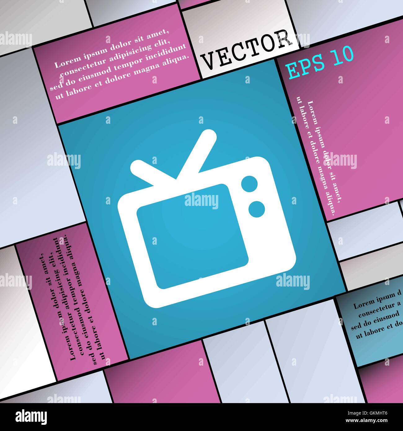 Retro TV icon sign. Modern flat style for your design. Vector Stock Vector Image & Art - Alamy