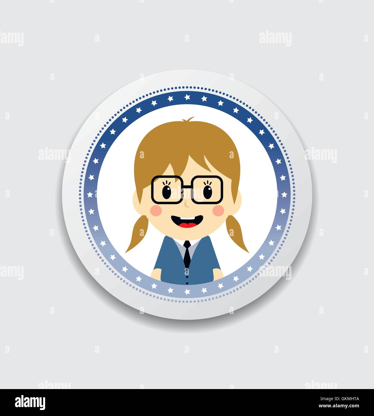 cute girl cartoon character label Stock Vector Image & Art - Alamy