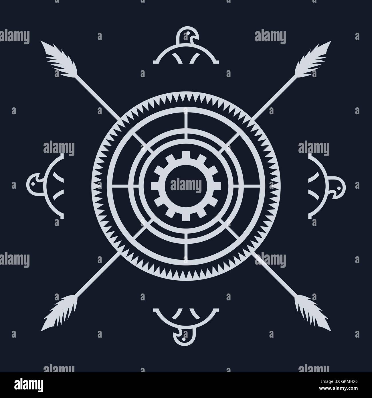 Eagle symbol ancient mexico Stock Vector Images - Alamy