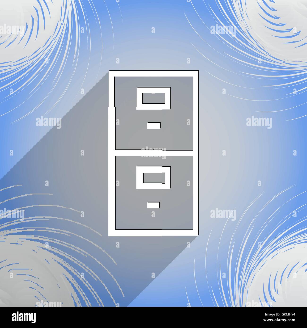 Safe icon symbol Flat modern web design with long shadow and space for ...