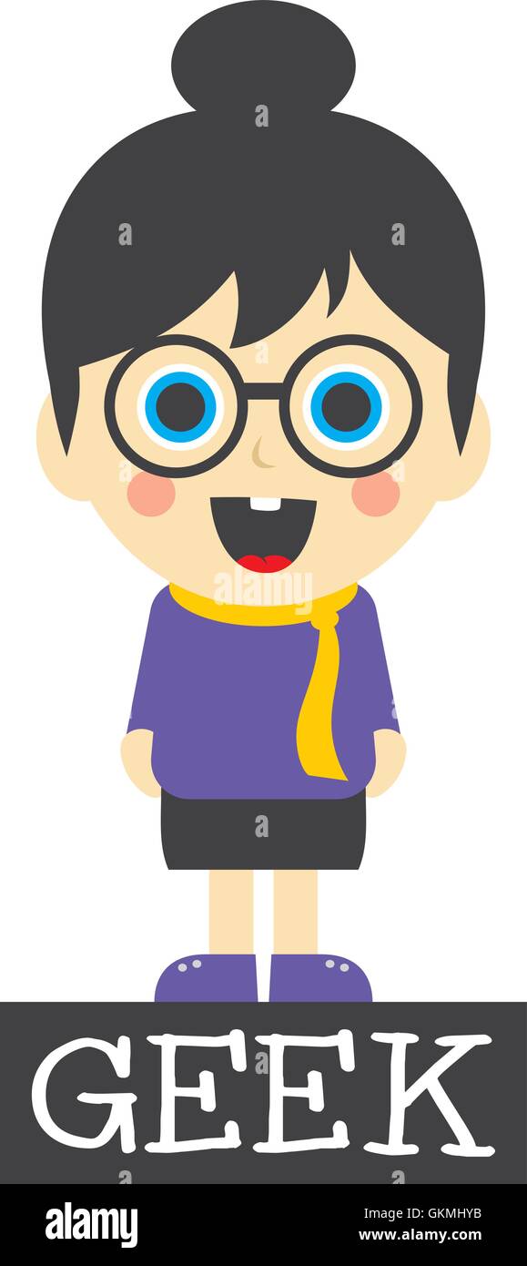 Geek girl cartoon hi-res stock photography and images - Alamy