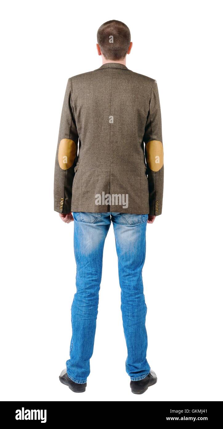 Back view of business man in jacket . looking ahead of yourself ...