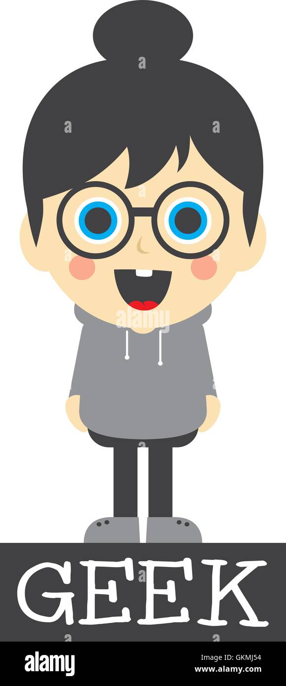Cartoon Girl With Geek Glasses