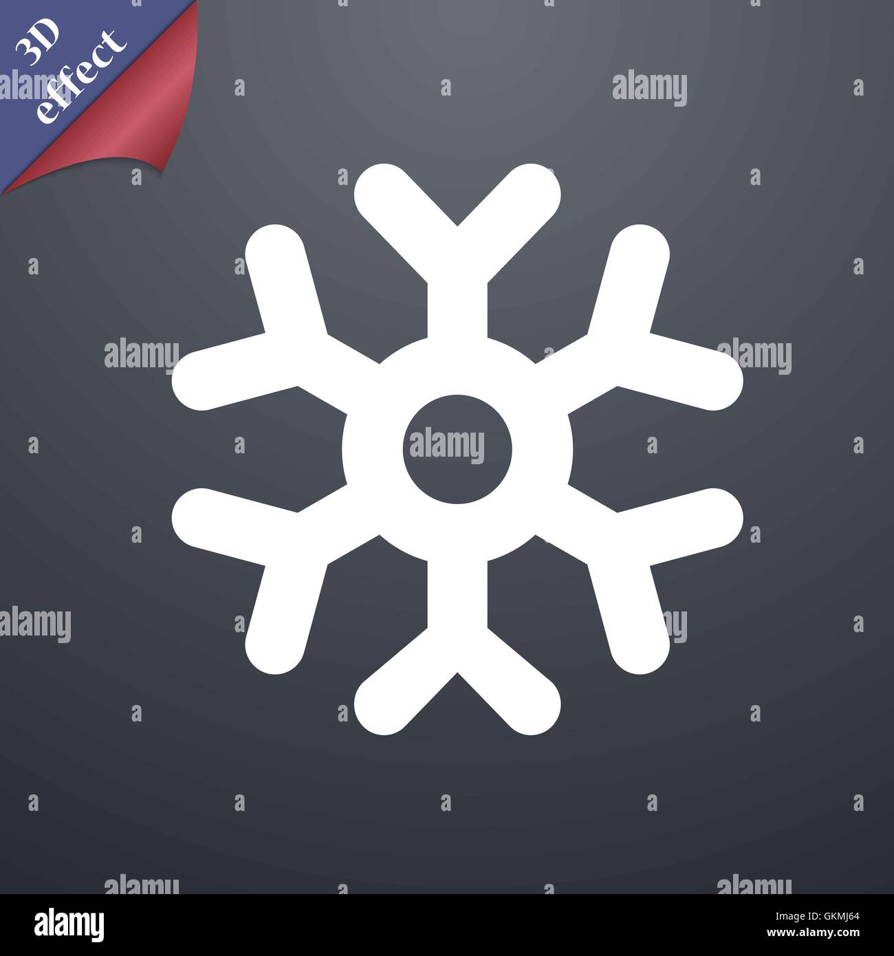 snowflake icon symbol. 3D style. Trendy, modern design with space for ...