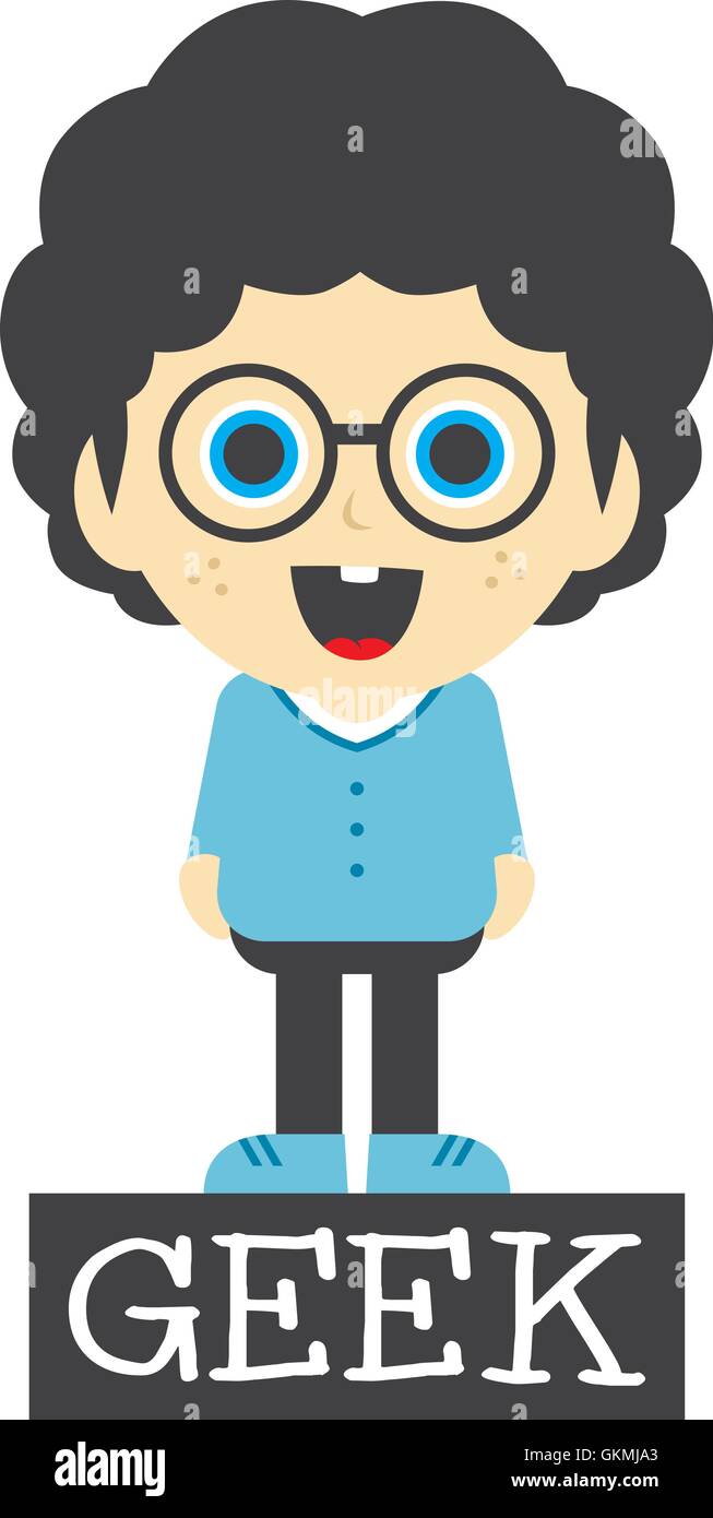 geek boy cartoon Stock Vector Image & Art - Alamy