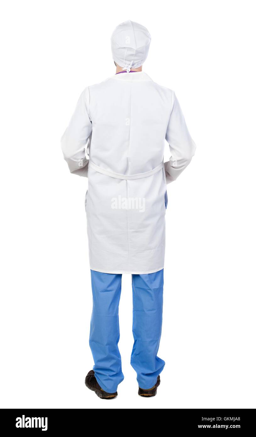 Back view of doctor in robe Stock Photo - Alamy