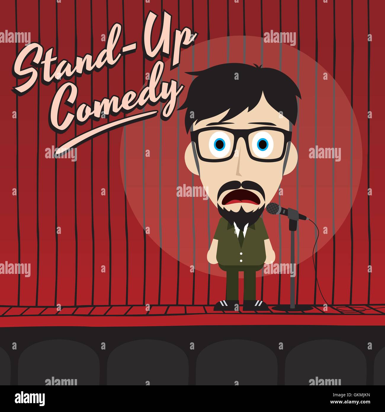 hilarious guy stand up comedian cartoon Stock Vector Image & Art - Alamy