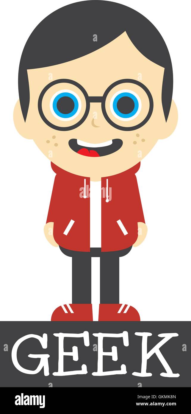 geek boy cartoon Stock Vector Image & Art - Alamy