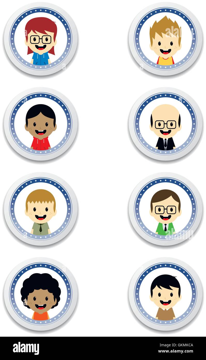 adorable boy cartoon character label Stock Vector Image & Art - Alamy