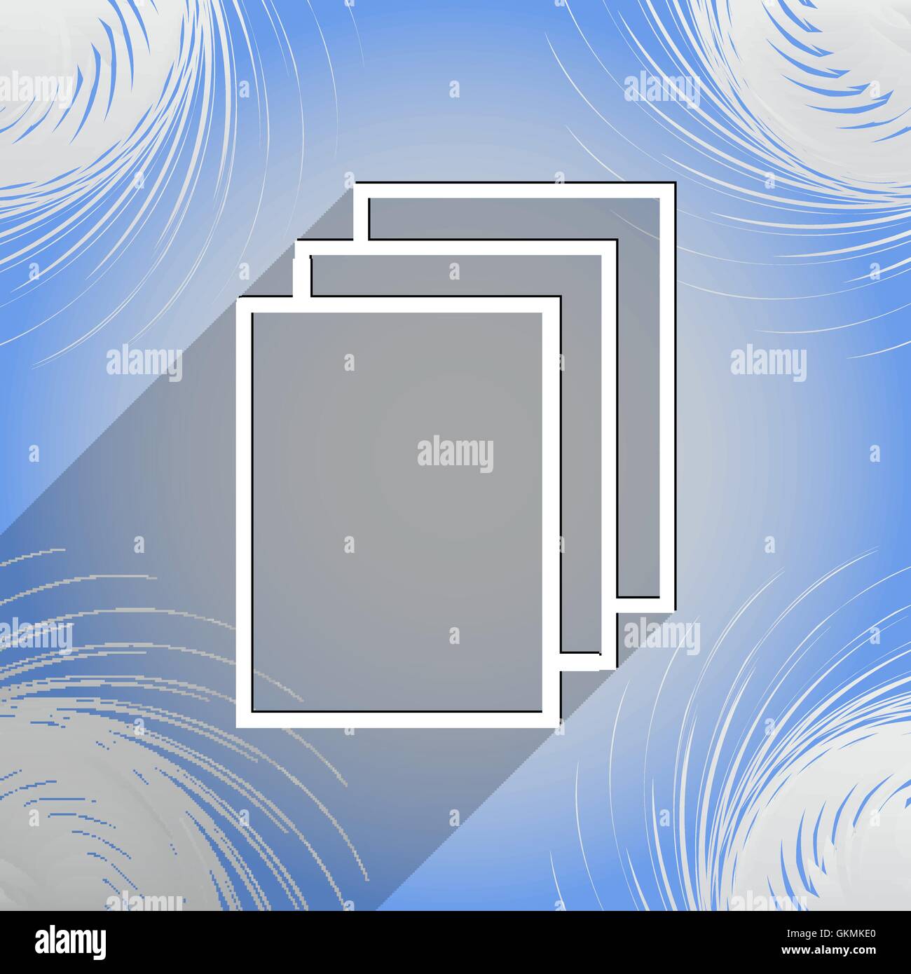 Copy file icon symbol Flat modern web design with long shadow and space ...