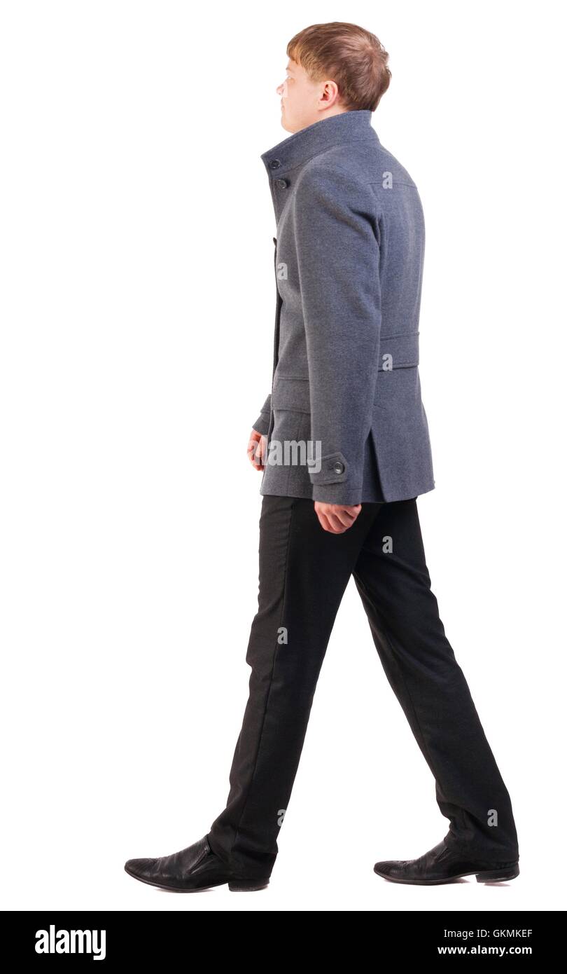 Coat man walking rear view Cut Out Stock Images & Pictures - Alamy