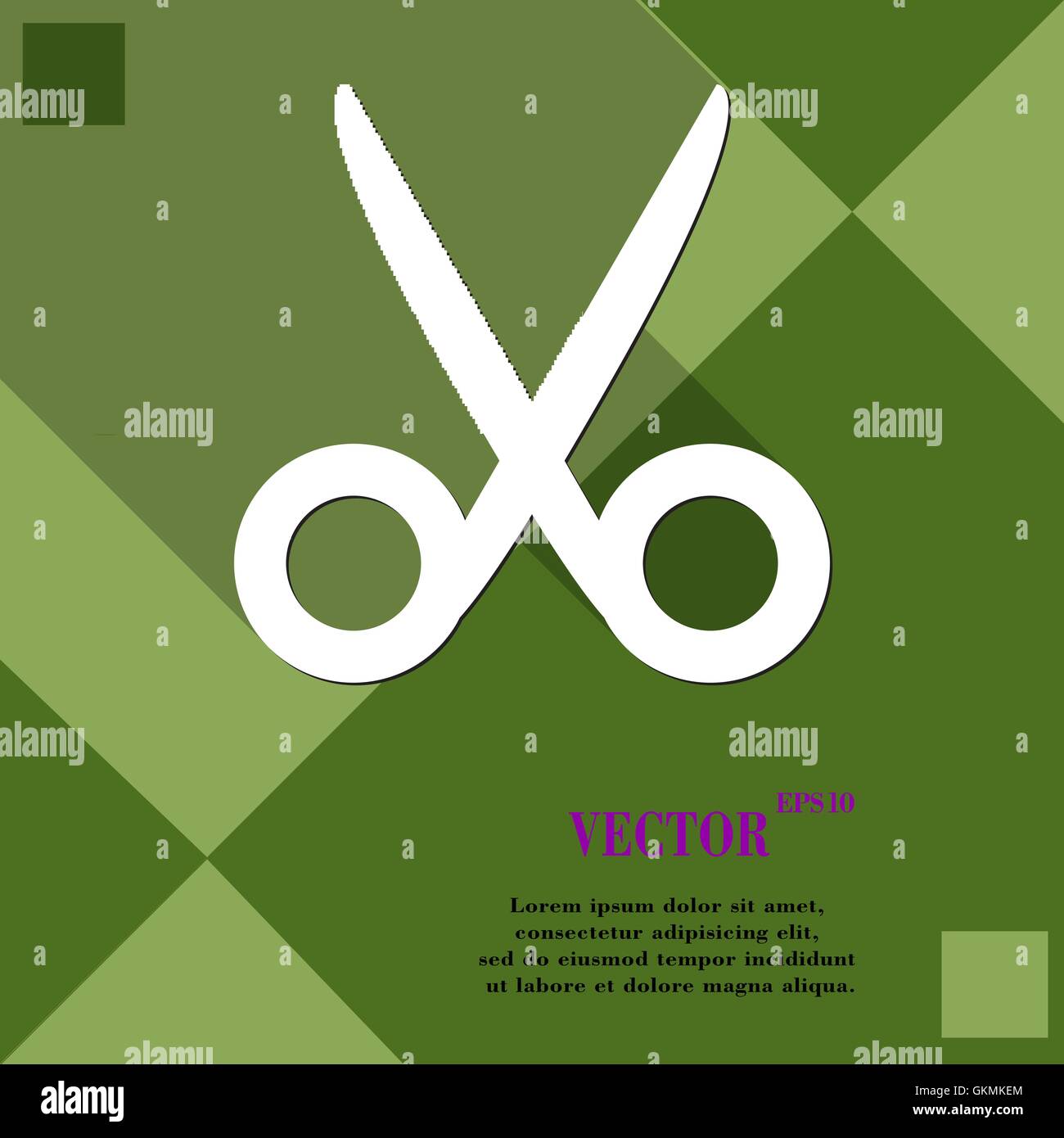 Scissors hairdresser icon symbol Flat modern web design with long ...