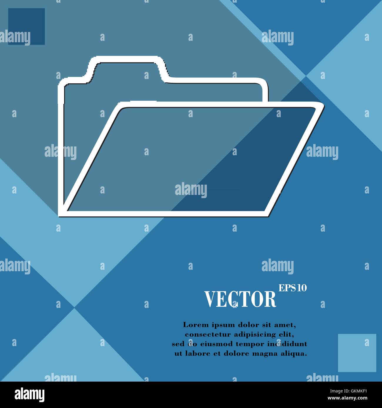 Document folder icon symbol Flat modern web design with long shadow and ...