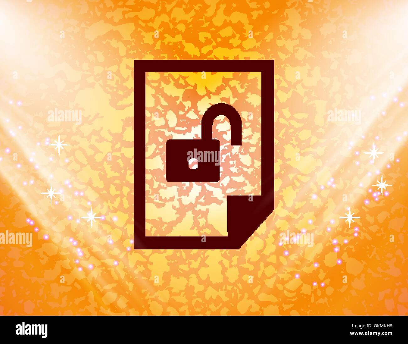 File unlocked icon symbol Flat modern web design with long shadow and ...