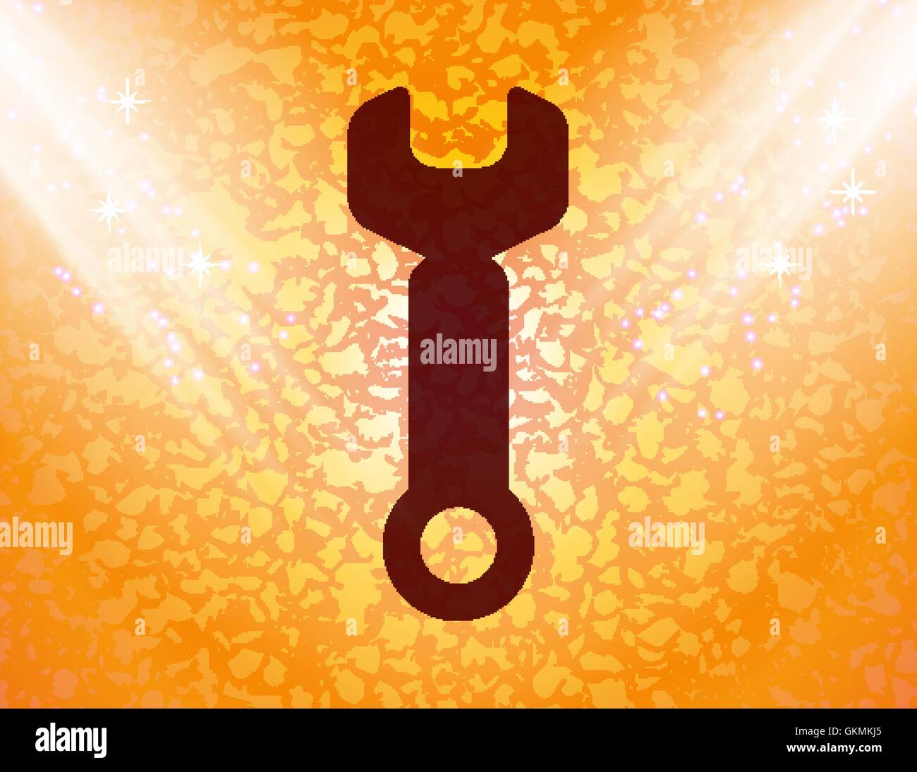 Wrench. tool to work. Flat modern web button and space for your text ...