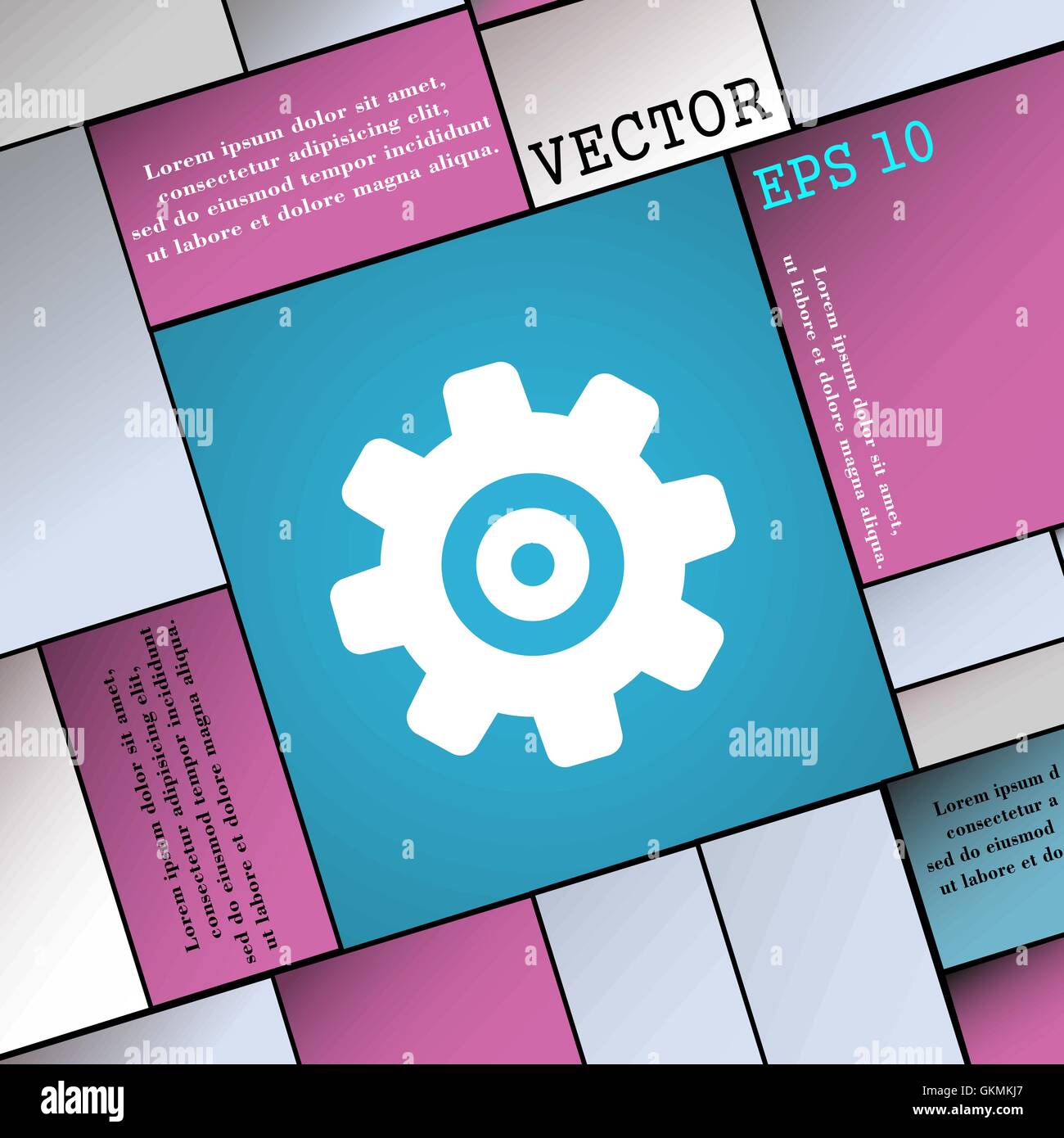 Flat cogwheel button Stock Vector Images - Alamy