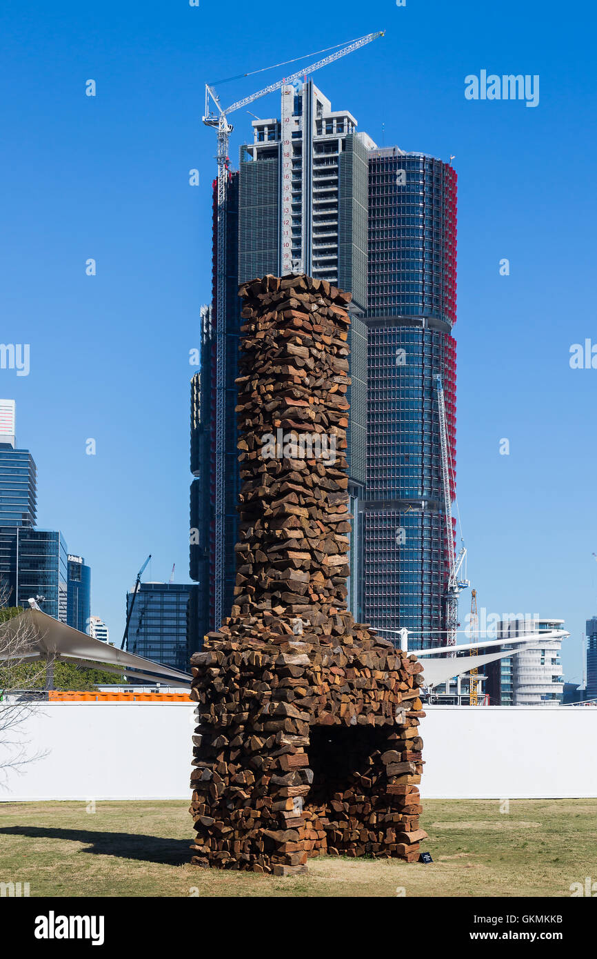 Sculpture at Barangaroo showing artwork titled Empirical View, 2016, a ...