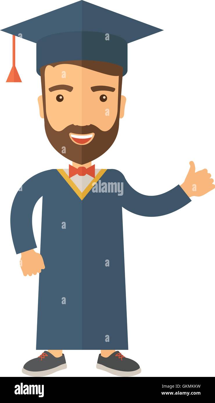 Cartoon character young graduate Stock Vector Images - Alamy